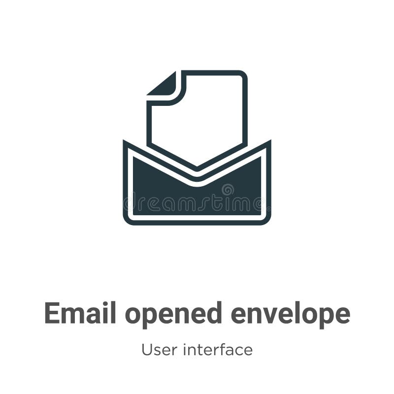 Email Opened Envelope Icon Vector Sign and Symbol Isolated on White ...