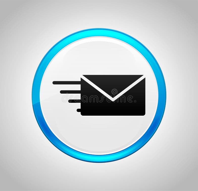 Email Option Icon Round Blue Push Button Stock Illustration ...