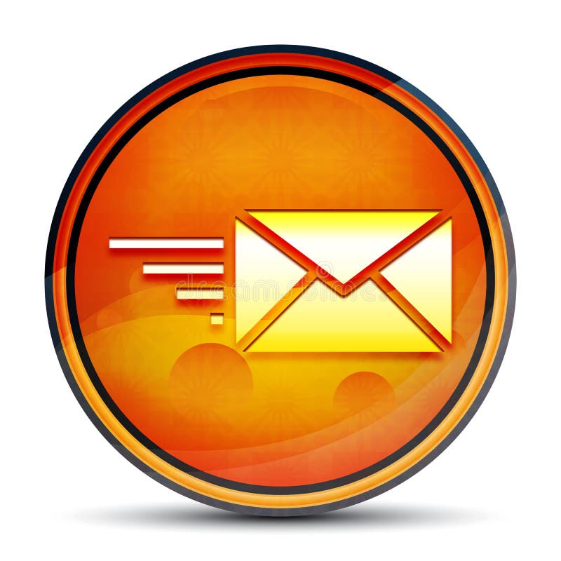 Email Option Icon Shiny Bright Orange Round Button Illustration Stock ...