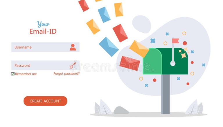 Email Page Vector Illustration Concept with Mail Box. Electronic ...