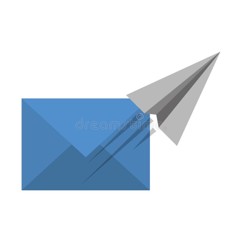 Email and Paper Plane Flying Symbol Stock Vector - Illustration of ...