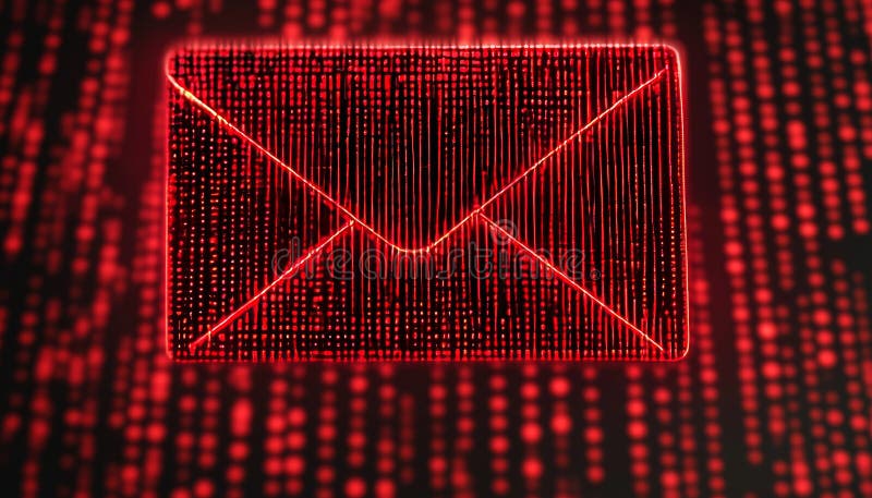 Email Phishing Attack Illustration with Binary Code Background ...