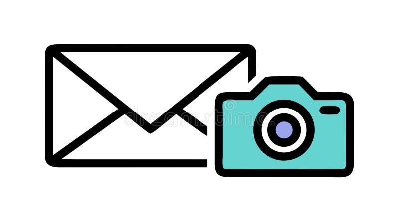 Email with Photo Attachment, Image Content Message Vector, Vector ...