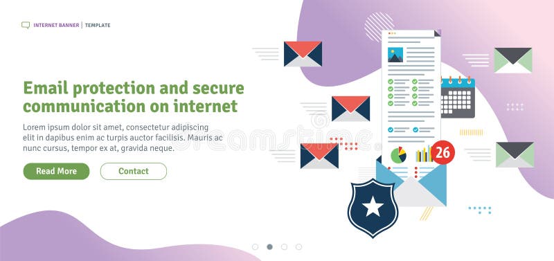 Email Protection and Secure Communication on Internet Stock Vector ...