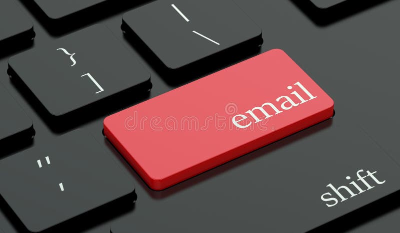 Email Red Hot Key on Keyboard Stock Illustration - Illustration of ...