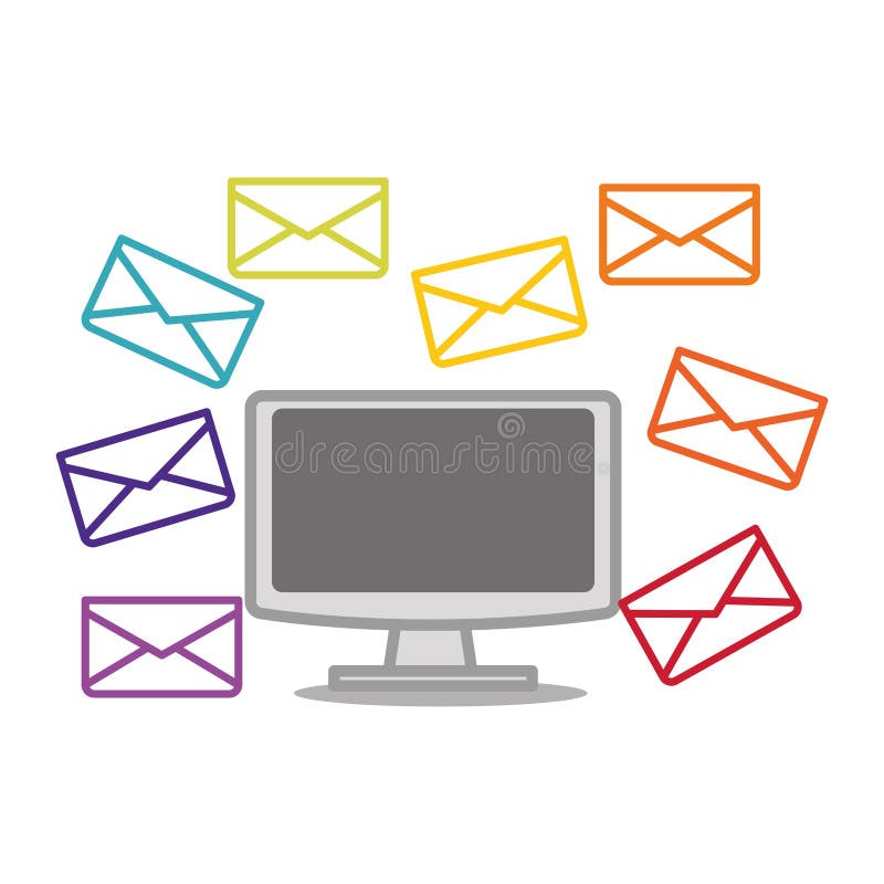 Email related icons image stock illustration. Illustration of ...