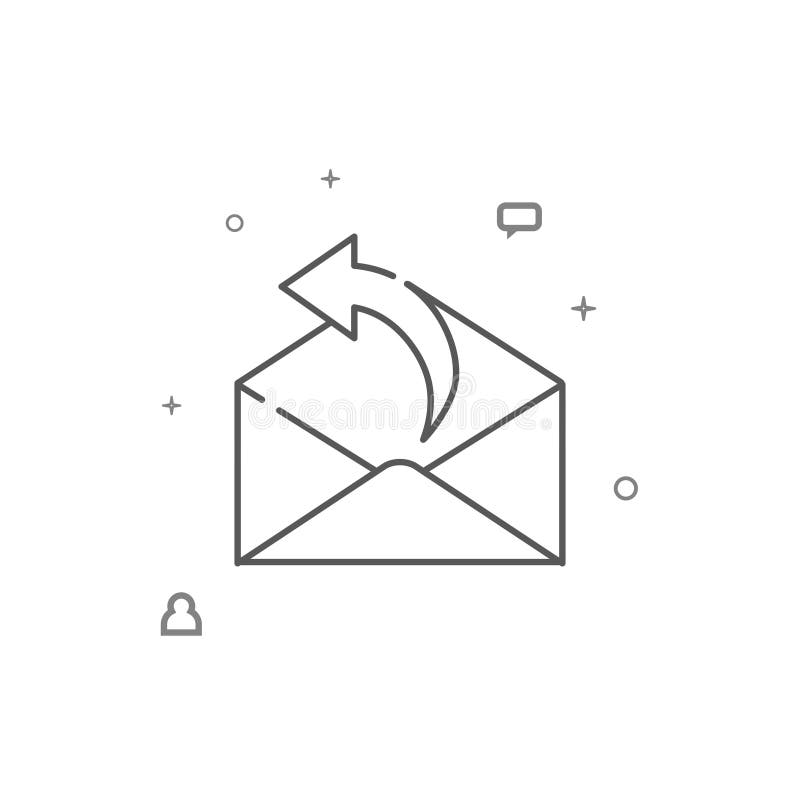 Email Reply Simple Vector Line Icon. Symbol, Pictogram, Sign Isolated ...