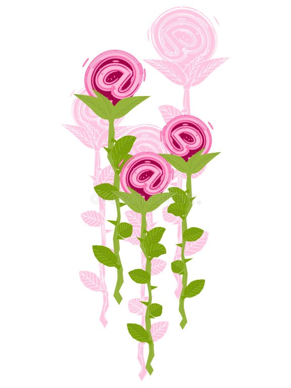 Email Roses stock vector. Illustration of flower, email - 19667555