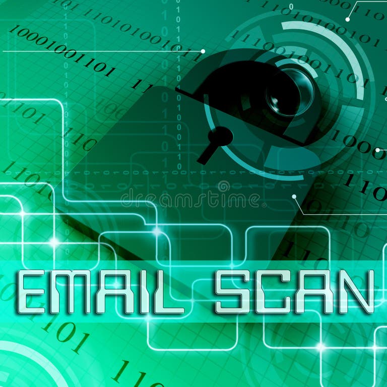 Email Scan Means Malicious Code Scanning 3d Rendering Stock ...