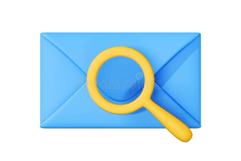 Email Search Icon with Magnifying Glass and Envelope Stock Illustration ...