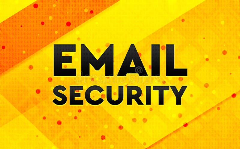Email Security Abstract Digital Banner Yellow Background Stock ...