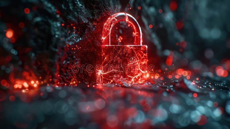 Email Security Breach, Broken Padlock Symbolizing a Breach in Email ...