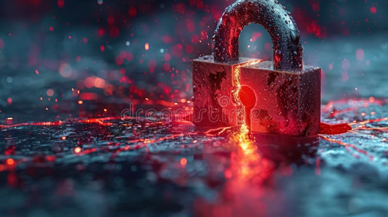 Email Security Breach, Broken Padlock Symbolizing a Breach in Email ...