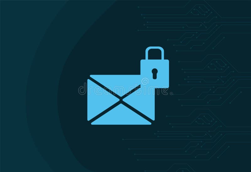 Secure email symbols stock vector. Illustration of padlock - 143206542