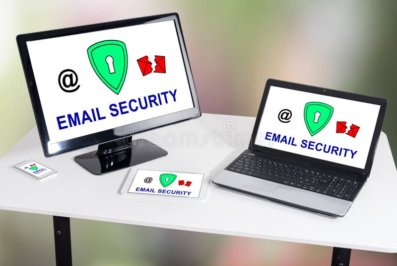 Email Security Concept on Different Devices Stock Photo - Image of ...