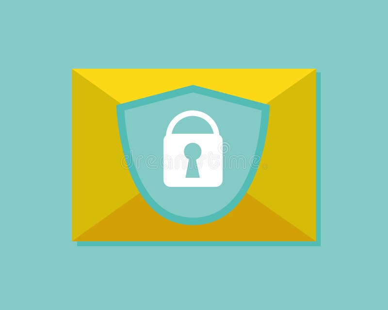 Email Security Concept, E-mail Envelope with Shield Icon Stock ...