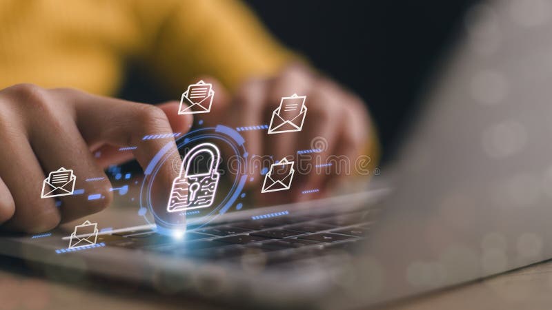 Email Security Concept. Email Security and Encryption, Cyber Security ...
