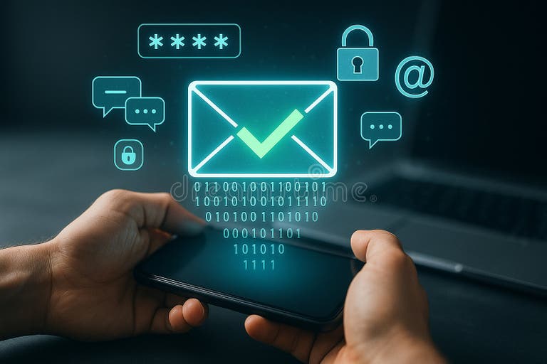 Email Security Concept Secure Email Communication Mobile Security Data Protection Privacy Online ...