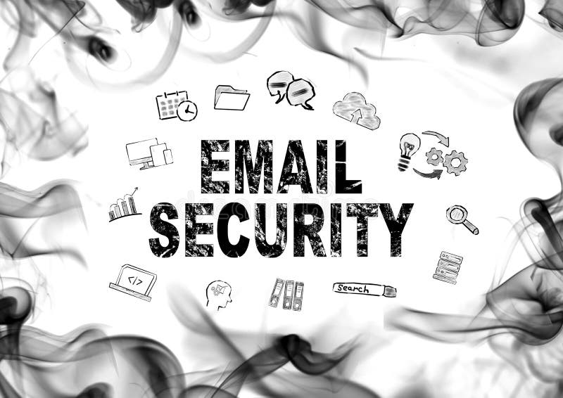 Email Security Concept. Smoke on White. Abstract, Advertising and ...