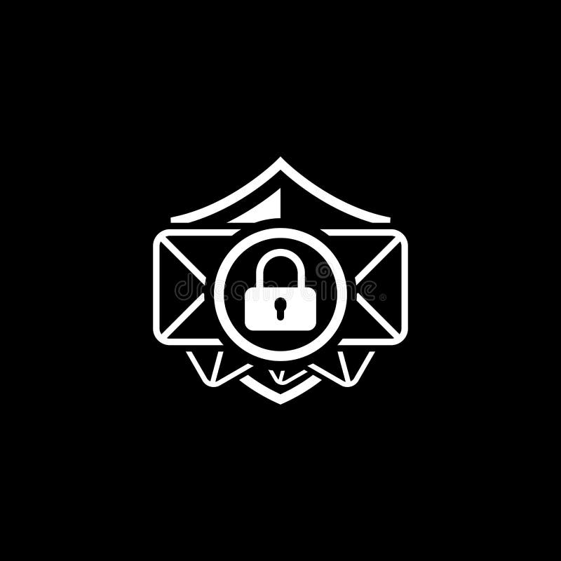 Email Security Icon. Flat Design. Stock Illustration - Illustration of ...