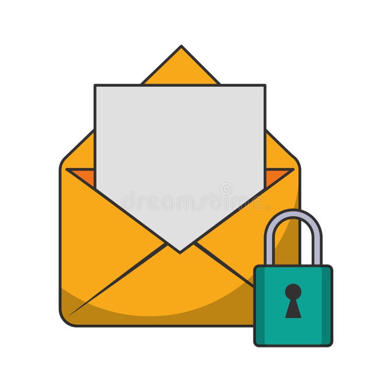 Email Security Padlock Symbol Stock Vector - Illustration of electronic ...