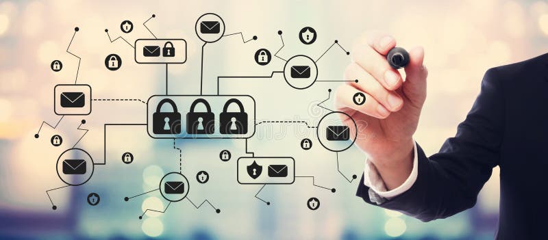 Email Security Theme with Businessman Stock Image - Image of panorama ...