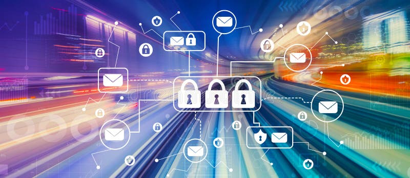 Email Security Theme with High Speed Motion Blur Stock Image - Image of ...