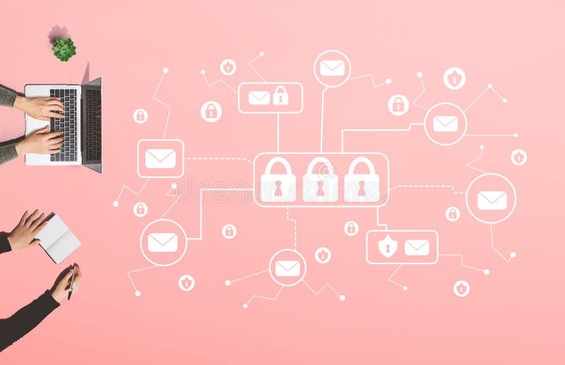 Email Security Theme with People Working Together Stock Image - Image ...