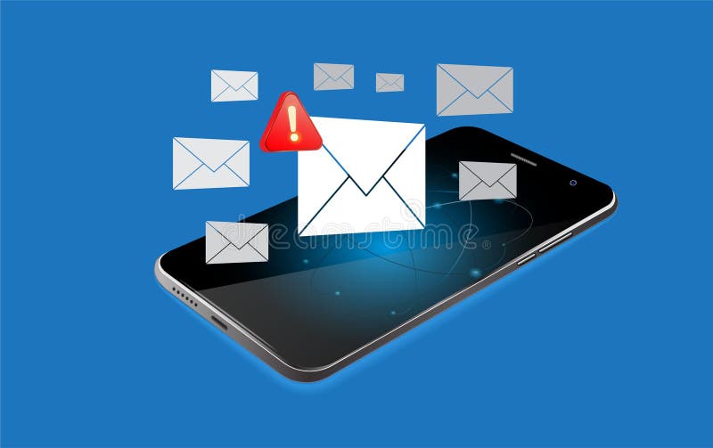 Email Security Warning Notification Concept. Stock Illustration ...