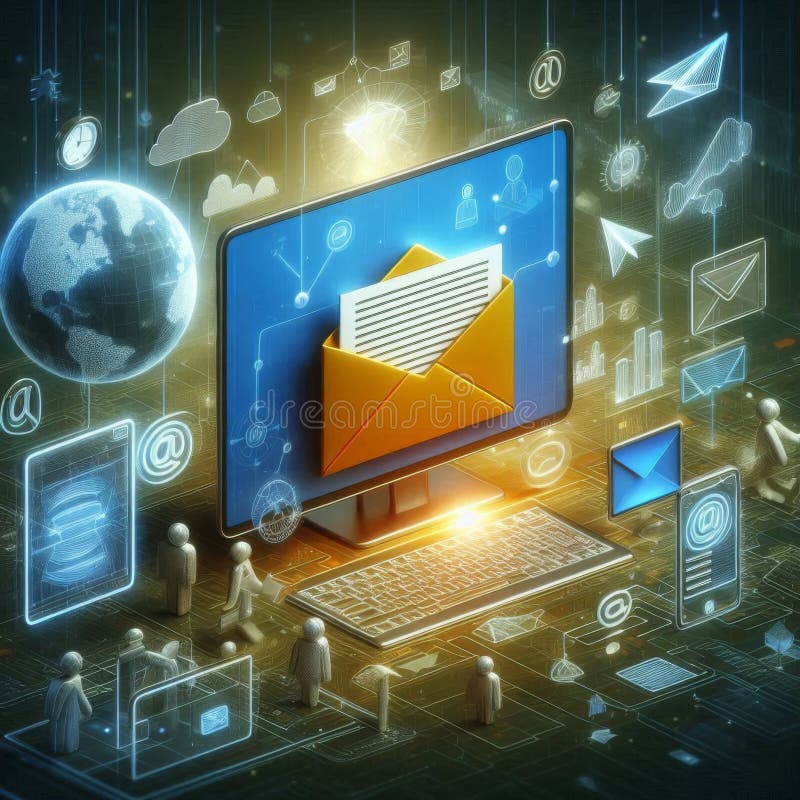 Email Sending Concept with an Envelope Symbolizing Online Communication ...