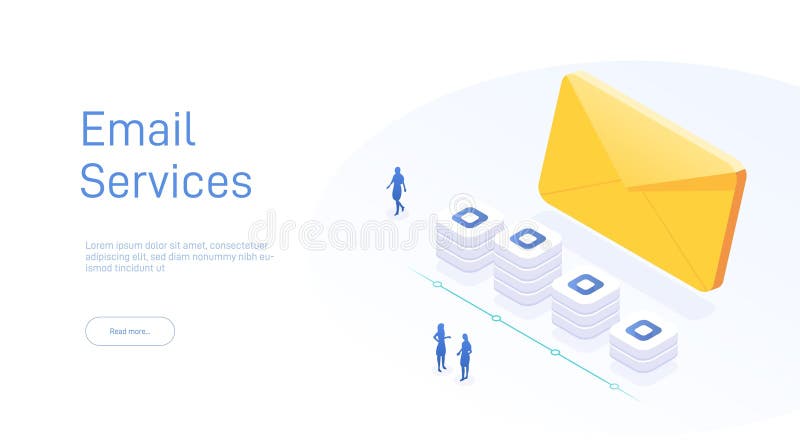 Email Service Concept. Electronic Mail Messageas Part of Business ...