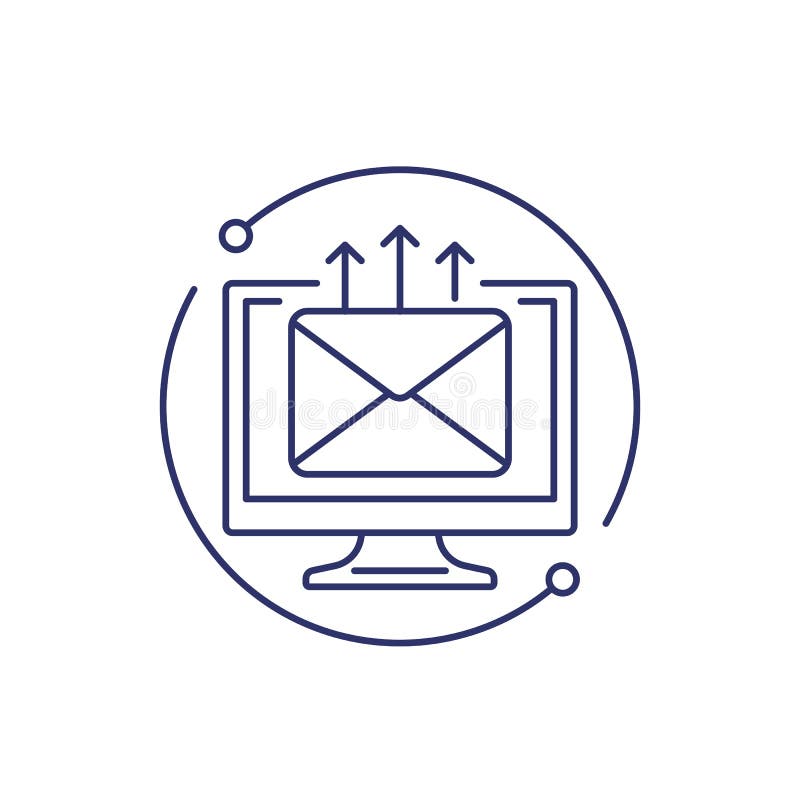 Email Service, Mail Distribution Line Icon, Vector Stock Vector ...