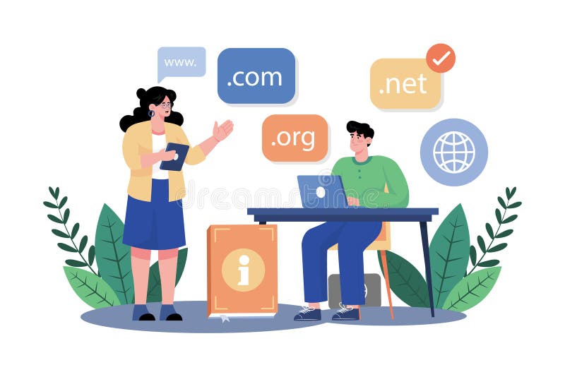 Email Service Offers Customizable Domains for Businesses Stock Vector ...