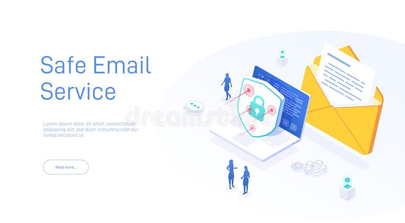 Email Service Security Concept. Creative Vector Illustration Stock ...