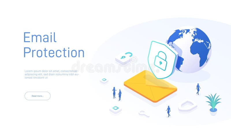 Email Service Security Concept. Creative Vector Isometric Illustration ...