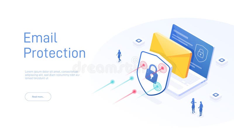 Email Service Security Concept. Creative Vector Isometric Illustration ...