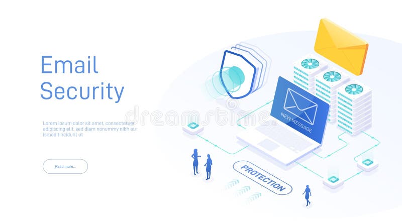 Email Service Security Concept. Creative Vector Isometric Illustration ...