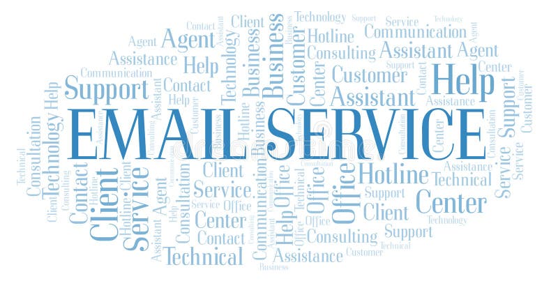 Email Service word cloud stock illustration. Illustration of word ...