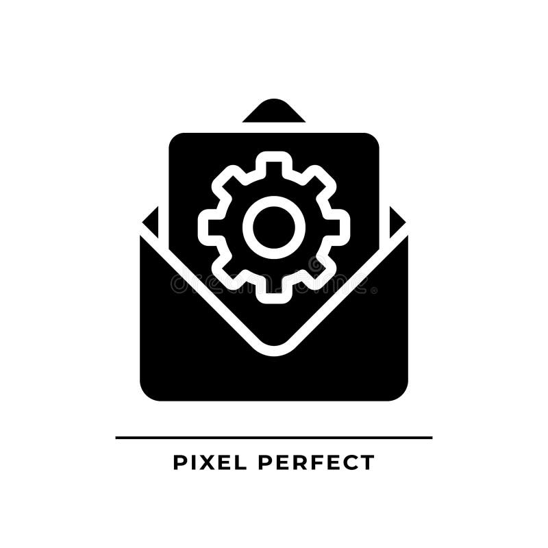 Email Settings Black Glyph Icon Stock Vector - Illustration of ...