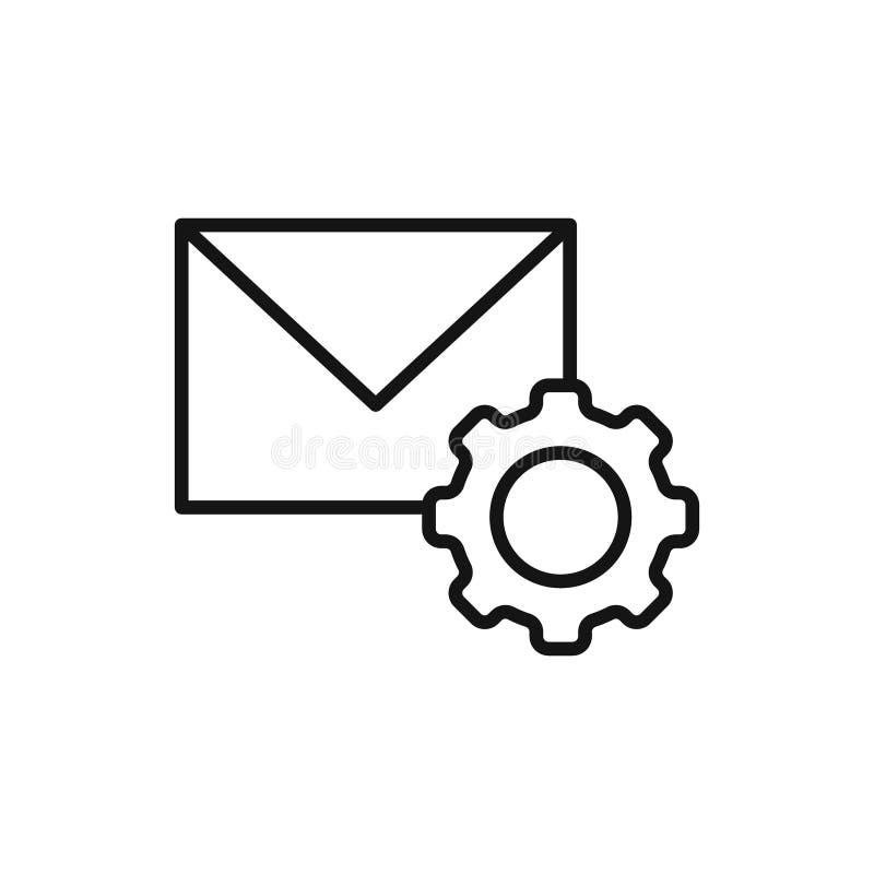 Email Settings Logo Sign Vector Outline Stock Vector - Illustration of ...