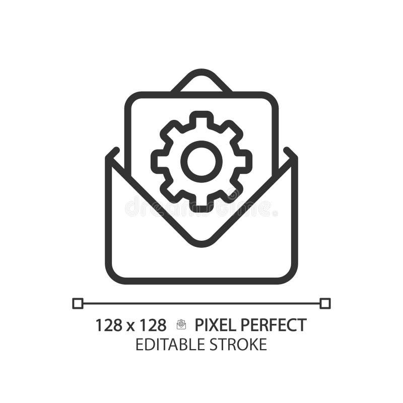 Email Settings Pixel Perfect Linear Icon Stock Vector - Illustration of ...