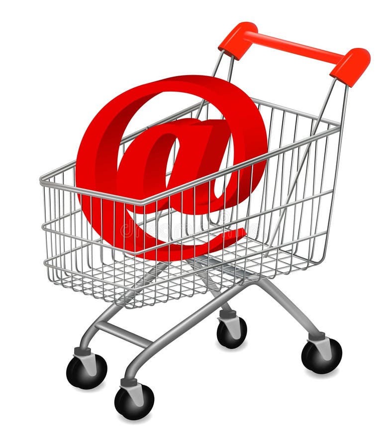 Email and Shopping Cart, Concept of E-commerce Stock Vector ...