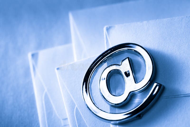 Email Sign on Blank Envelope Stock Image - Image of network ...