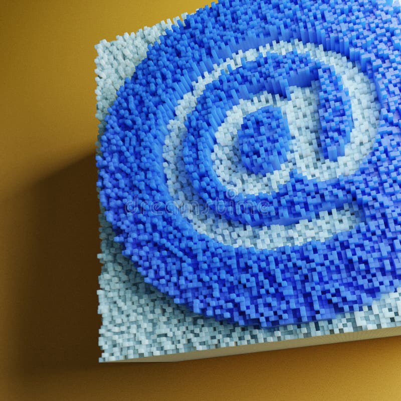 Email @ Symbol in Blocks stock illustration. Illustration of knowledge ...