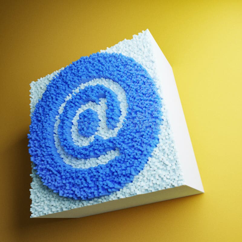 Email @ Symbol in Blocks stock illustration. Illustration of internet ...