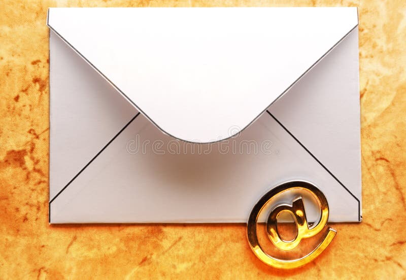 Email sign on envelope stock photo. Image of page, message - 37515792