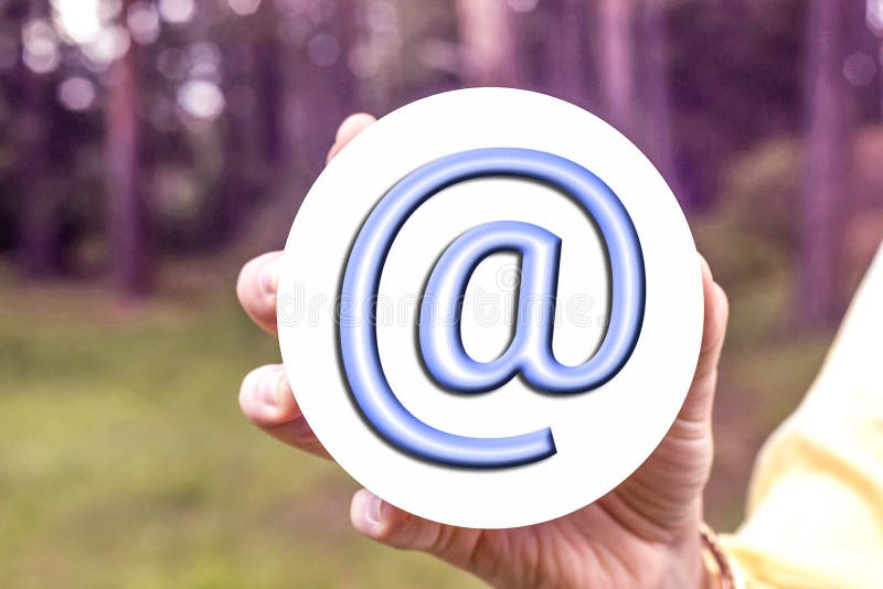 Email Sign in Hand . the Concept of Remote Work Stock Image - Image of ...