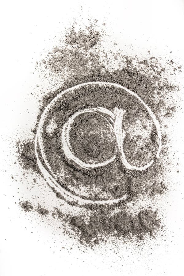 Email Sign Icon Drawing in Ash As Old Technology Stock Photo - Image of ...