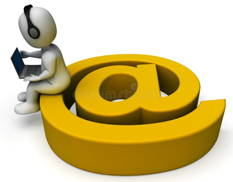 Email Sign and Laptop Showing E-mail Correspondence Stock Illustration ... Email Sign and Laptop Showing E-mail Correspondence Stock Illustration ...