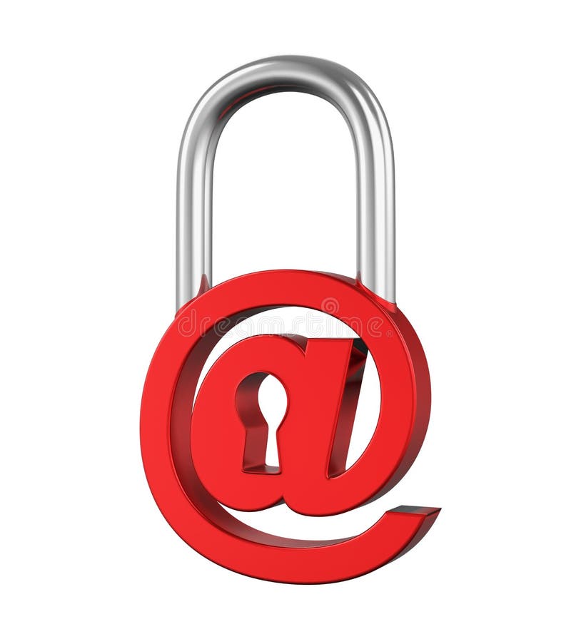 Email Sign Padlock Isolated Stock Illustration - Illustration of ...